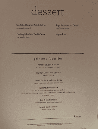 Princess Cruises Dining Room Menus (with food photos) - Life Well Cruised