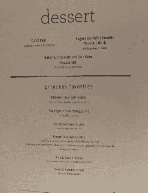 Princess Cruises Dining Room Menus (with food photos) - Life Well Cruised